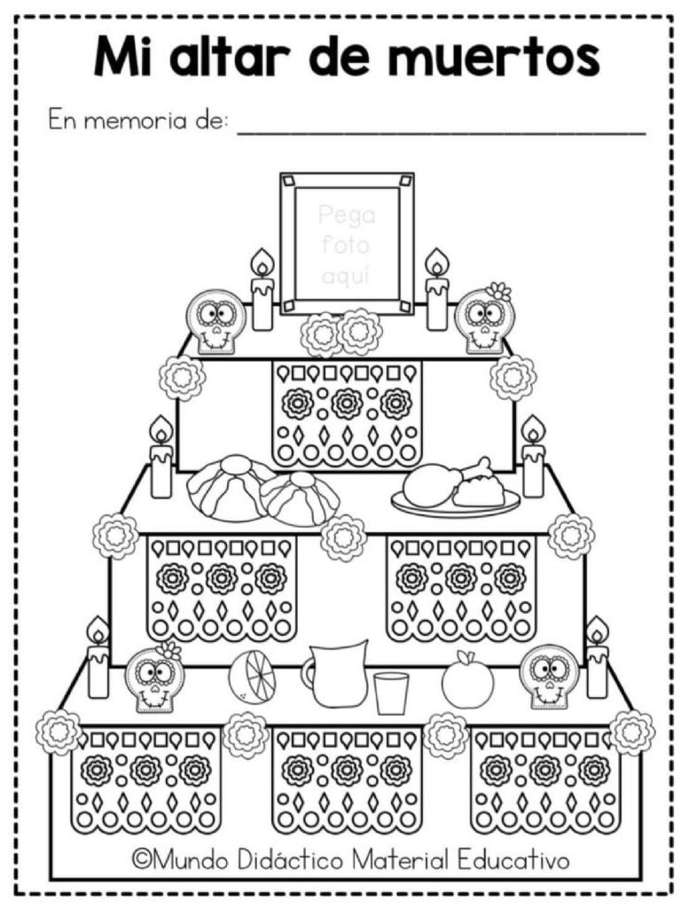 Dibujos de ofrendas de Día de Muertos: 5 plantillas para imprimir y ...