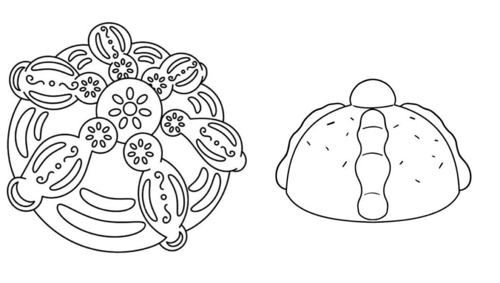 Dibujos de pan de muerto para imprimir y colorear - Serzen