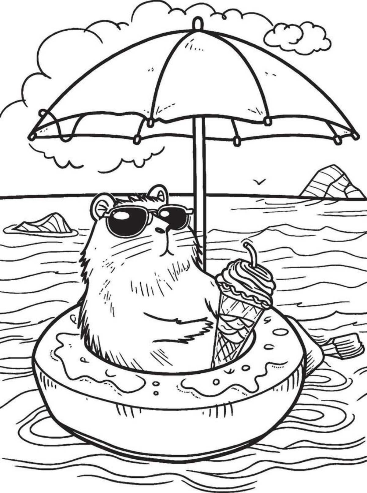 Dibujos de capibara para colorear kawaii y 5 datos curiosos - Serzen